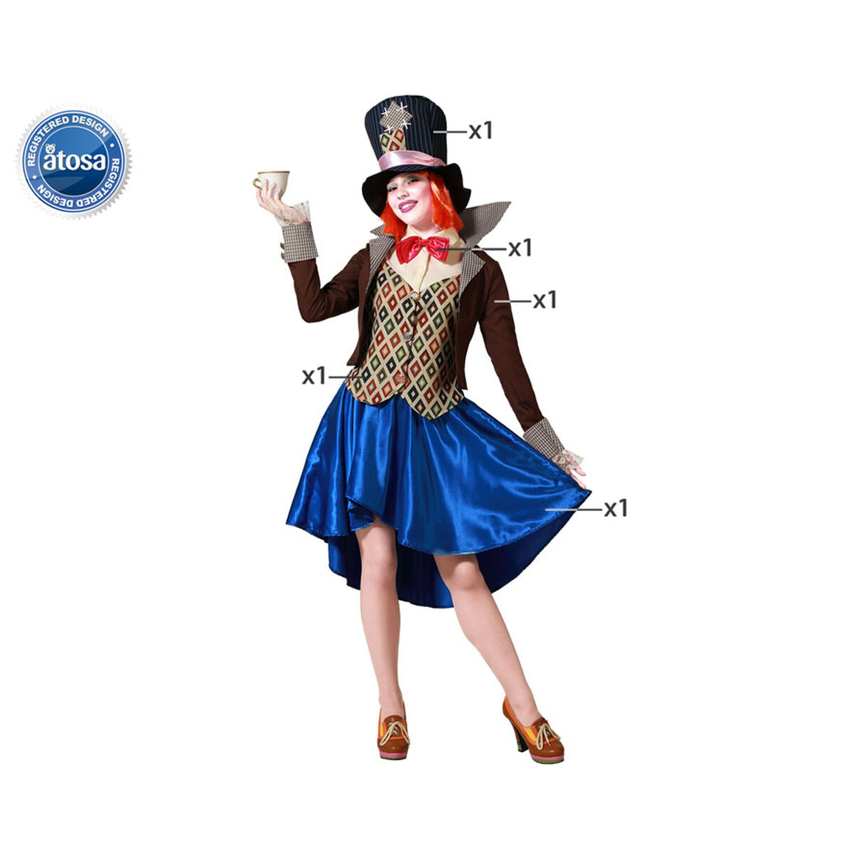 Costume for Adults Crazy Female Milliner XS/S - Toymonia.com